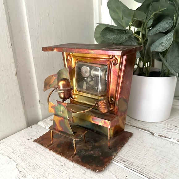 Vintage | Accents | Vintage Metal Copper Piano Player Music Box Made In ...